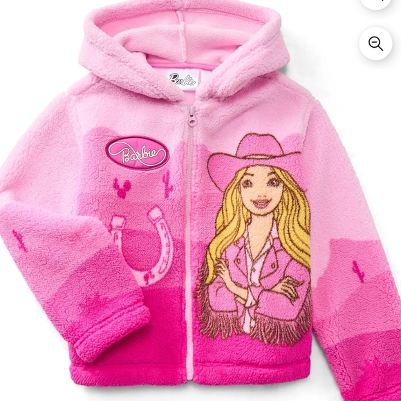 Barbie | Jackets & Coats | Barbie Girls Plush Sherpa Jacket Western ...